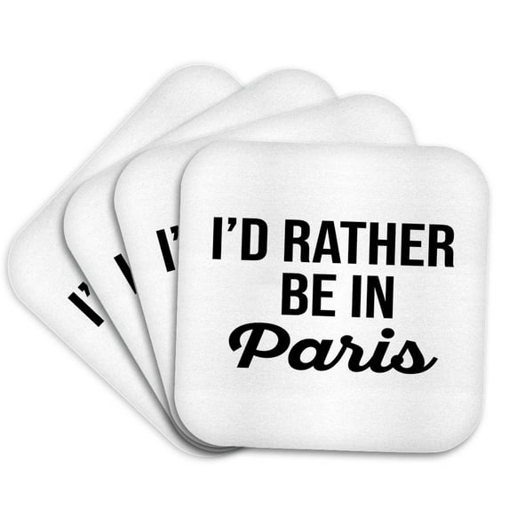 3drose, Id Rather Be in Paris. Black Lettering on White Background ...