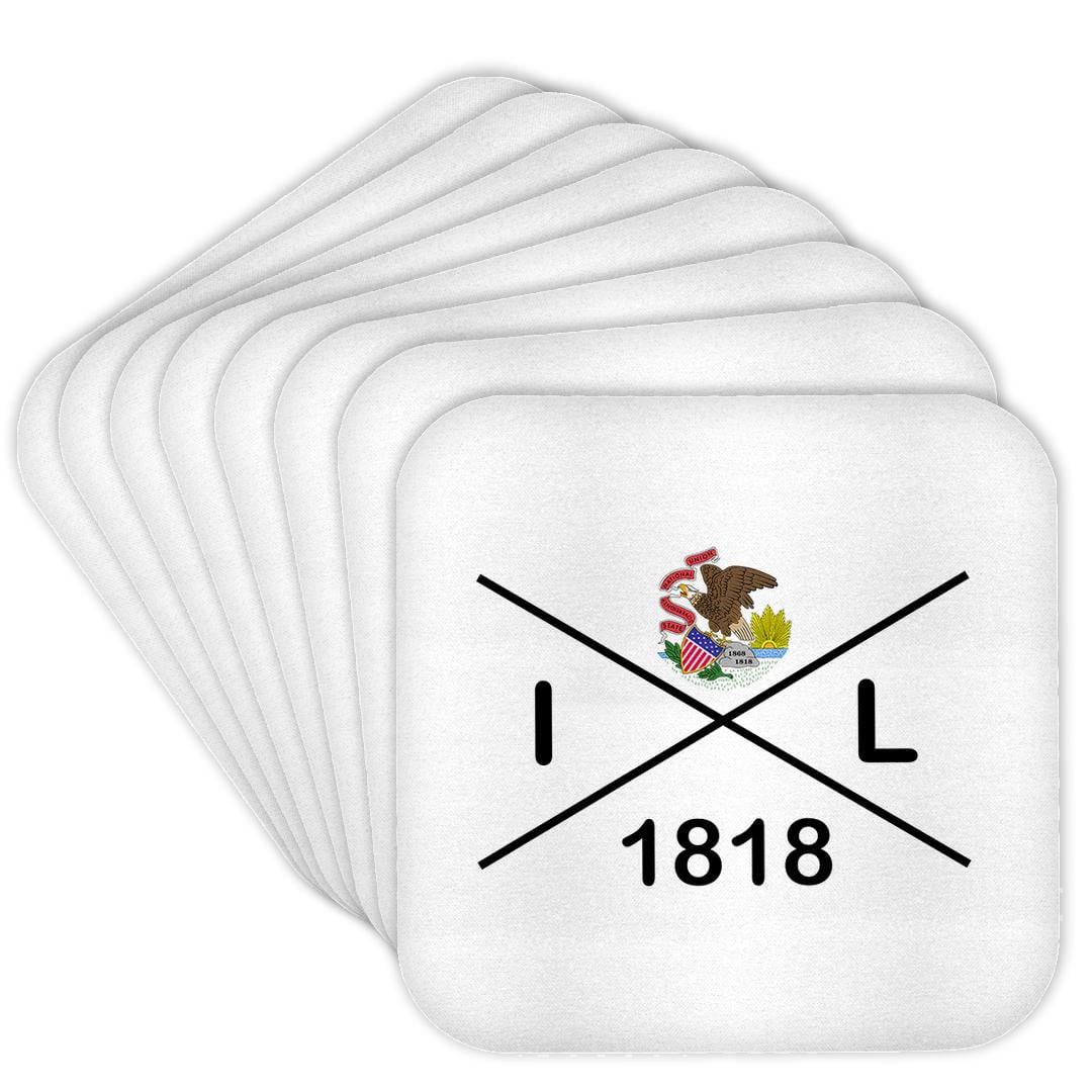3drose, Illinois State Abbreviation, Statehood, Flag Art on White ...