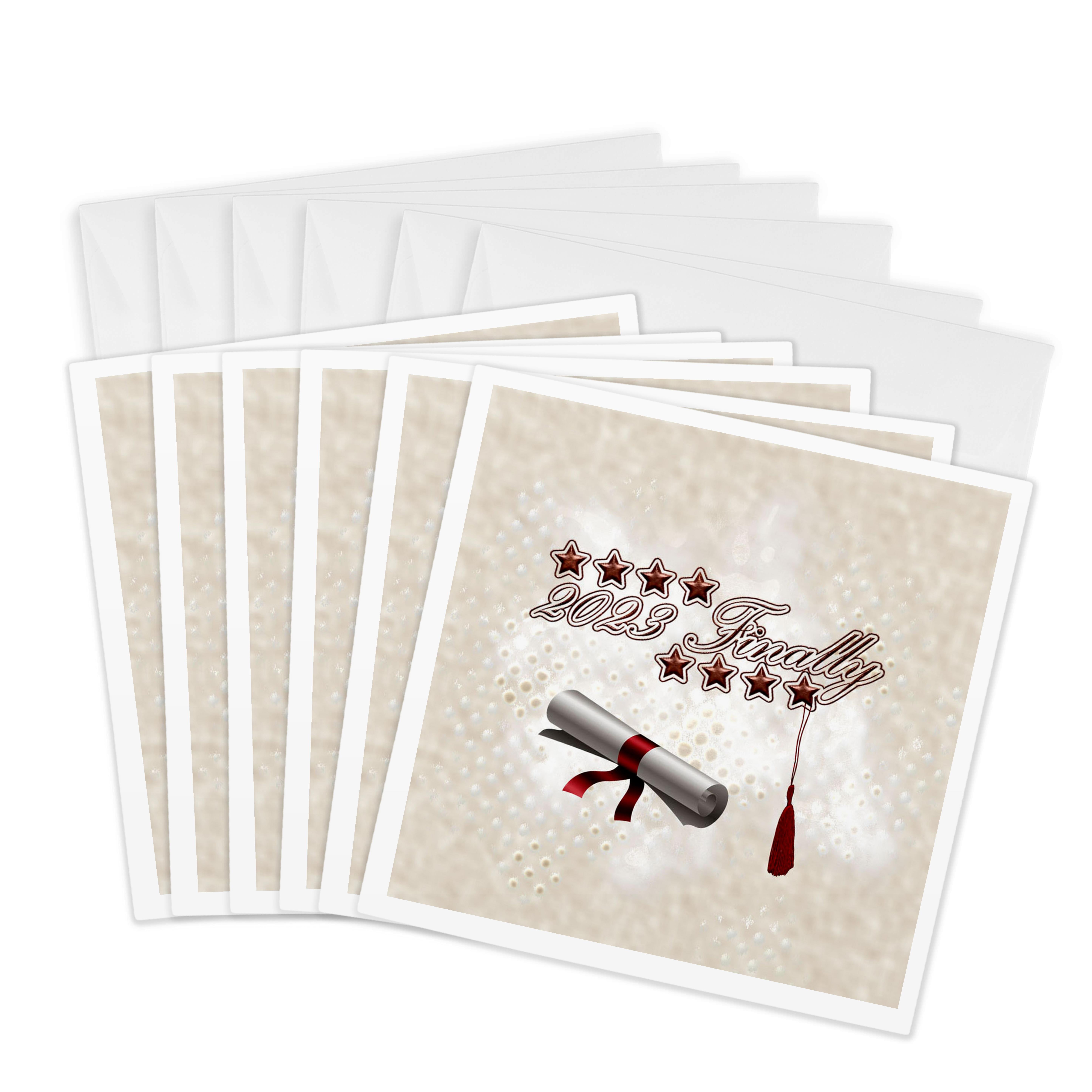 3drose, Image of 2023 Finally, Diploma, Tassel, Stars, Red and Tan, 6 ...