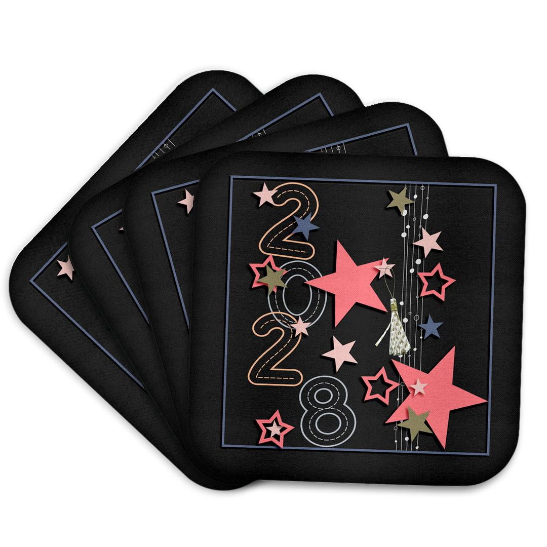3drose, Image of 2028 Grad Scattered Stars Dotted Tassel, Lines, Pink ...