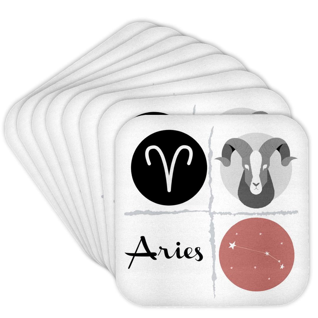 3drose, Image of Aries, Set of 8 Coasters - Cork - Walmart.com