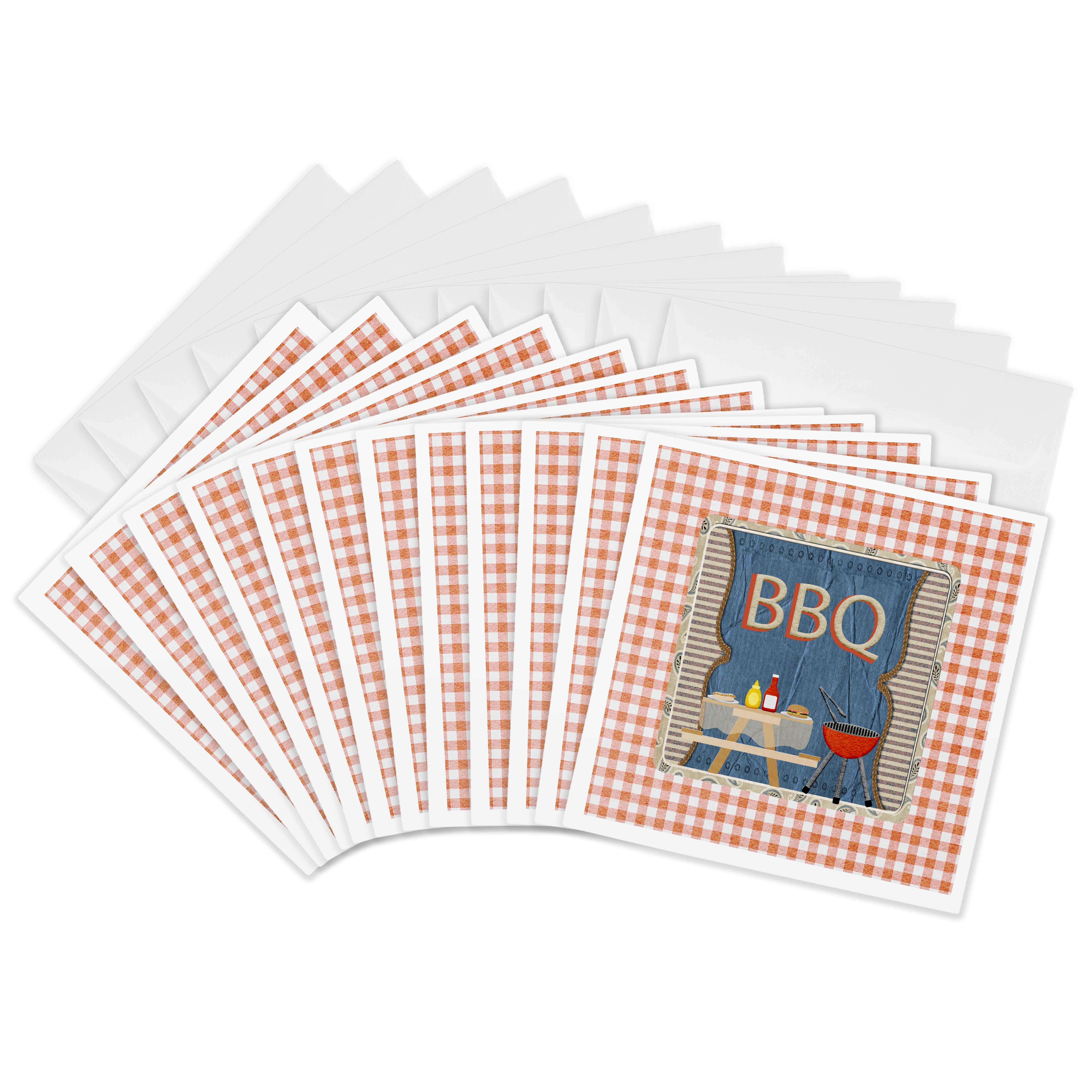 3drose, Image of Bbq Pit, Picnic Table, Hot Dog, Hamburger, Gingham, 12 ...