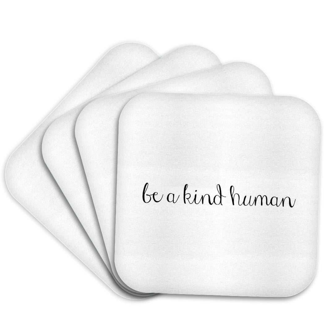 3drose, Image of Be a Kind Human Quote, Set of 4 Coasters - Cork ...