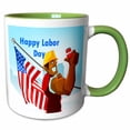 3drose, Image of Big Guy with Hard Hat American Flag and Beer Can, 15oz ...