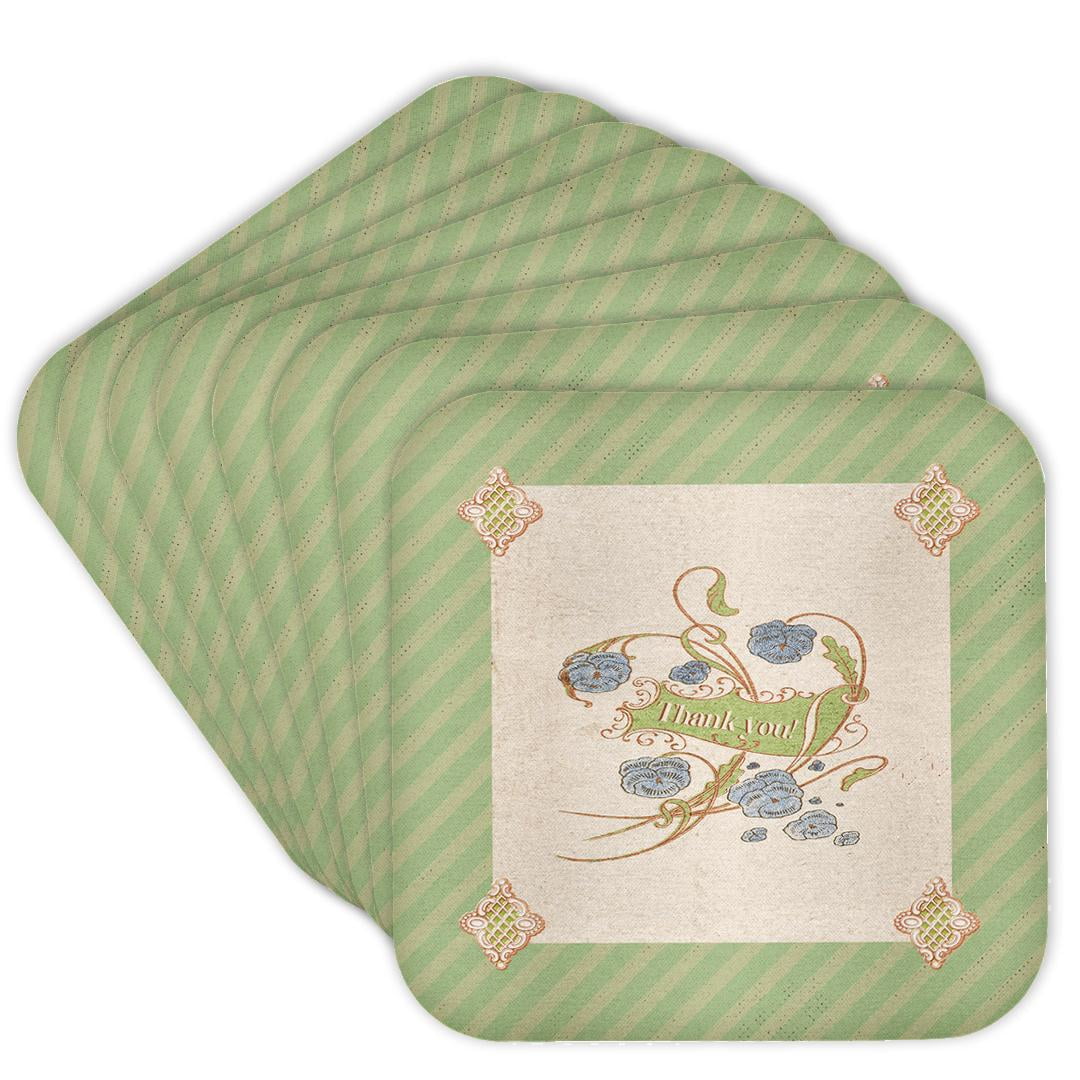 3drose, Image of Blue Flora Thank You, Fun Abstract Corners, Set of 8 ...