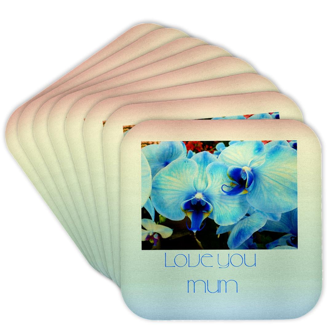 3drose, Image of Blue Orchids Photo with Love You Mum on Blue Gradient ...