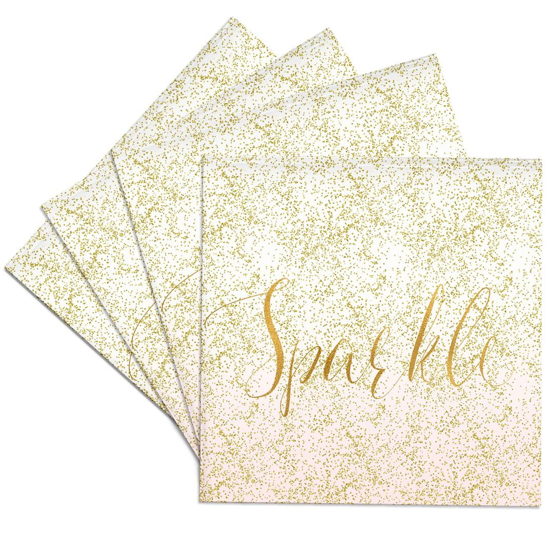 3drose, Image of Blush Pink Sparkle Gold Confetti Ombre, Set of 4 ...