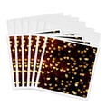 3drose, Image of Bright Gold Hearts on Reddish Brown, 6 Greeting Cards ...