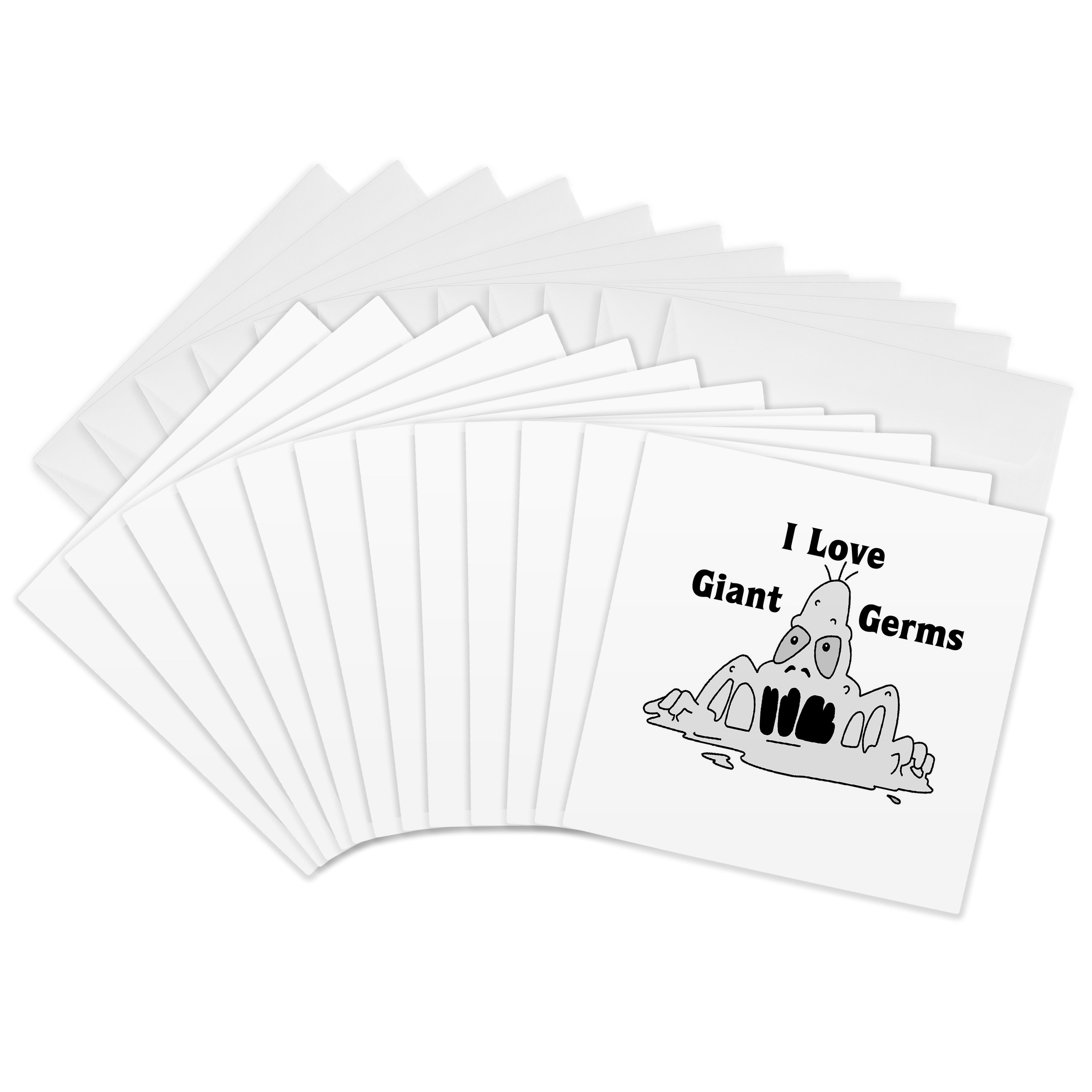 3drose, Image of Cartoon I Love Giant Germs, 12 Greeting Cards with ...