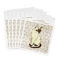 3drose, Image of Cartoon Siamese Cat on Asian Pattern Background, 6 ...