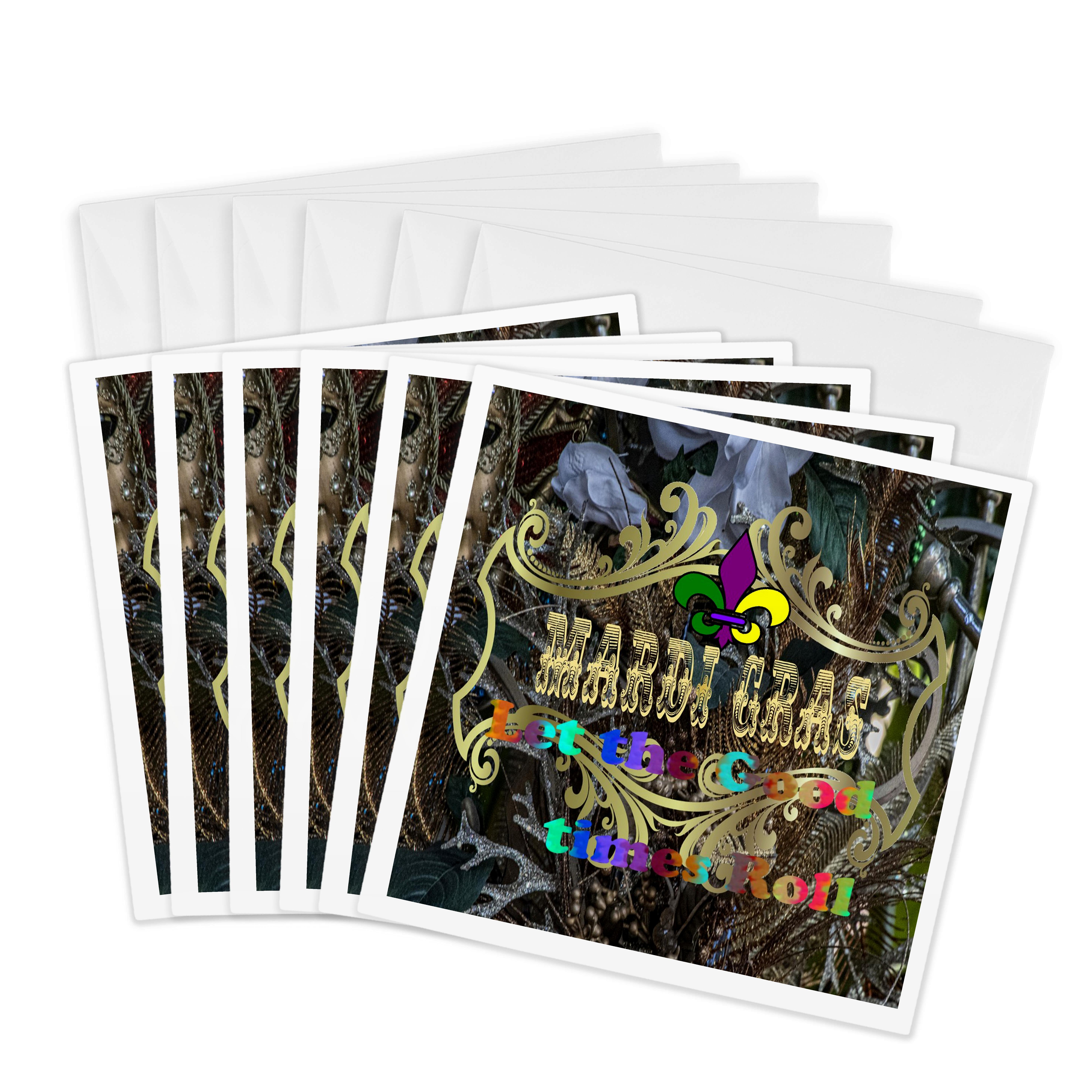 3drose, Image of Colorful Let the Good Times Roll on Gold Mardi Gras ...