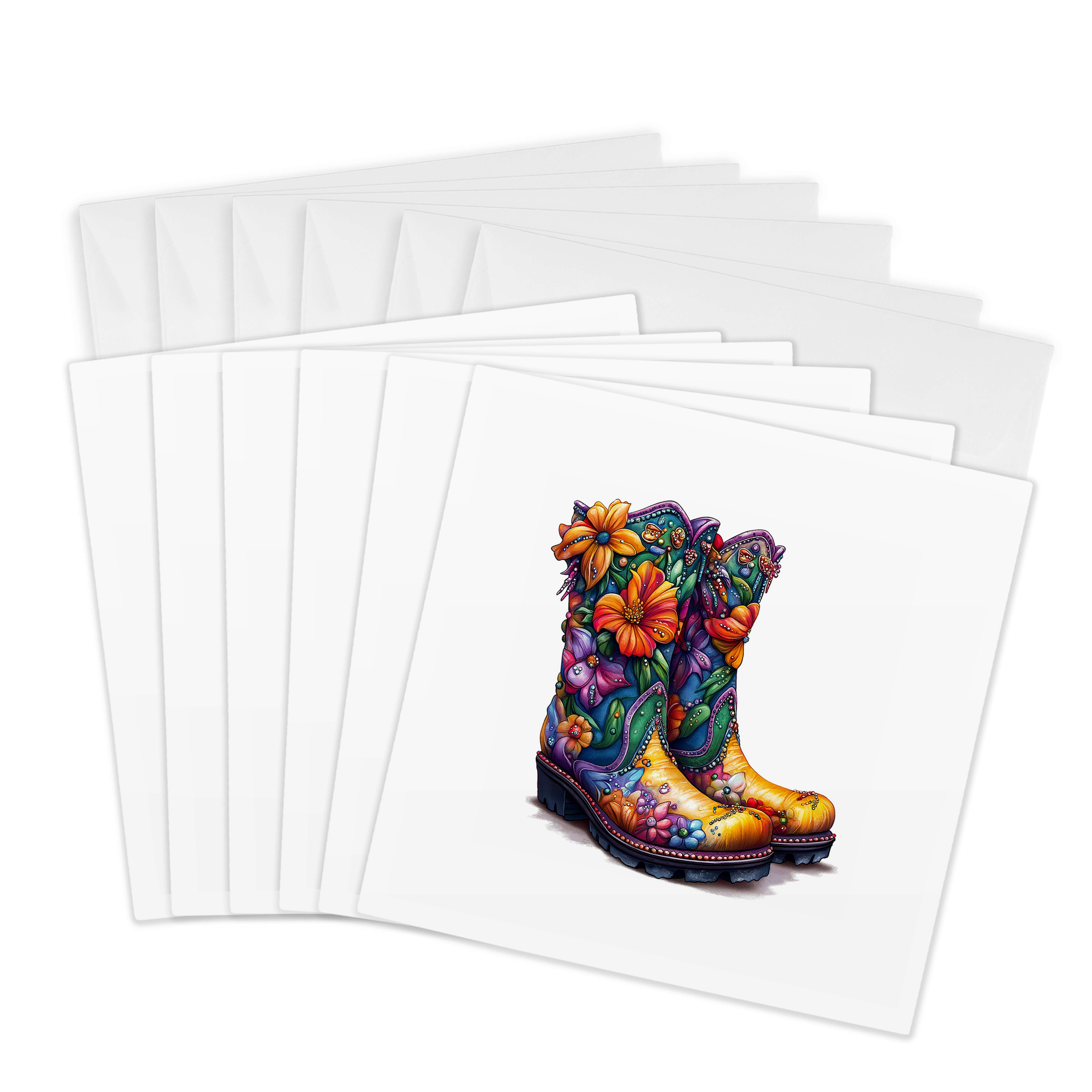 3drose, Image of Cowboy Boots Decorates with Flowers, Mardi Gras Colors ...