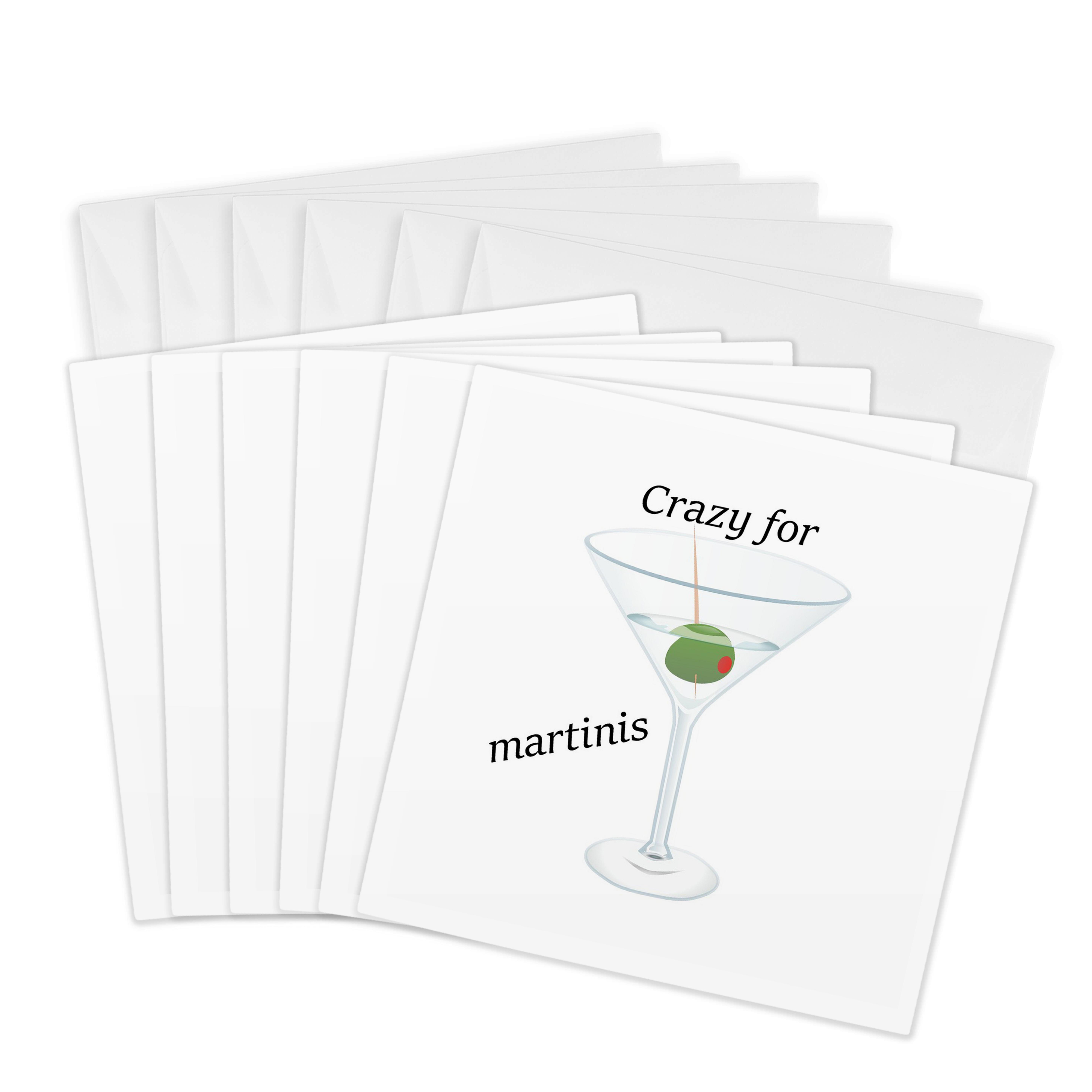 3drose, Image of Crazy for Martinis with Clear Martini and Olive, 6 ...