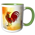 3drose, Image of Fat Reddish Cartoon Roosteron Orange Yellow Gradient ...
