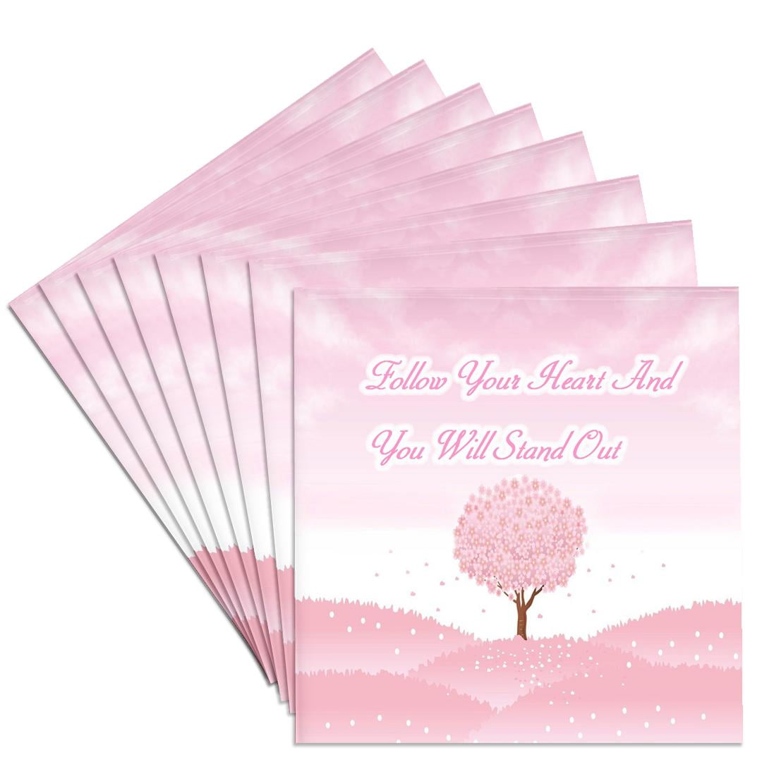 3drose, Image of Follow Your Heart Words with One Pink Tree in a Field ...