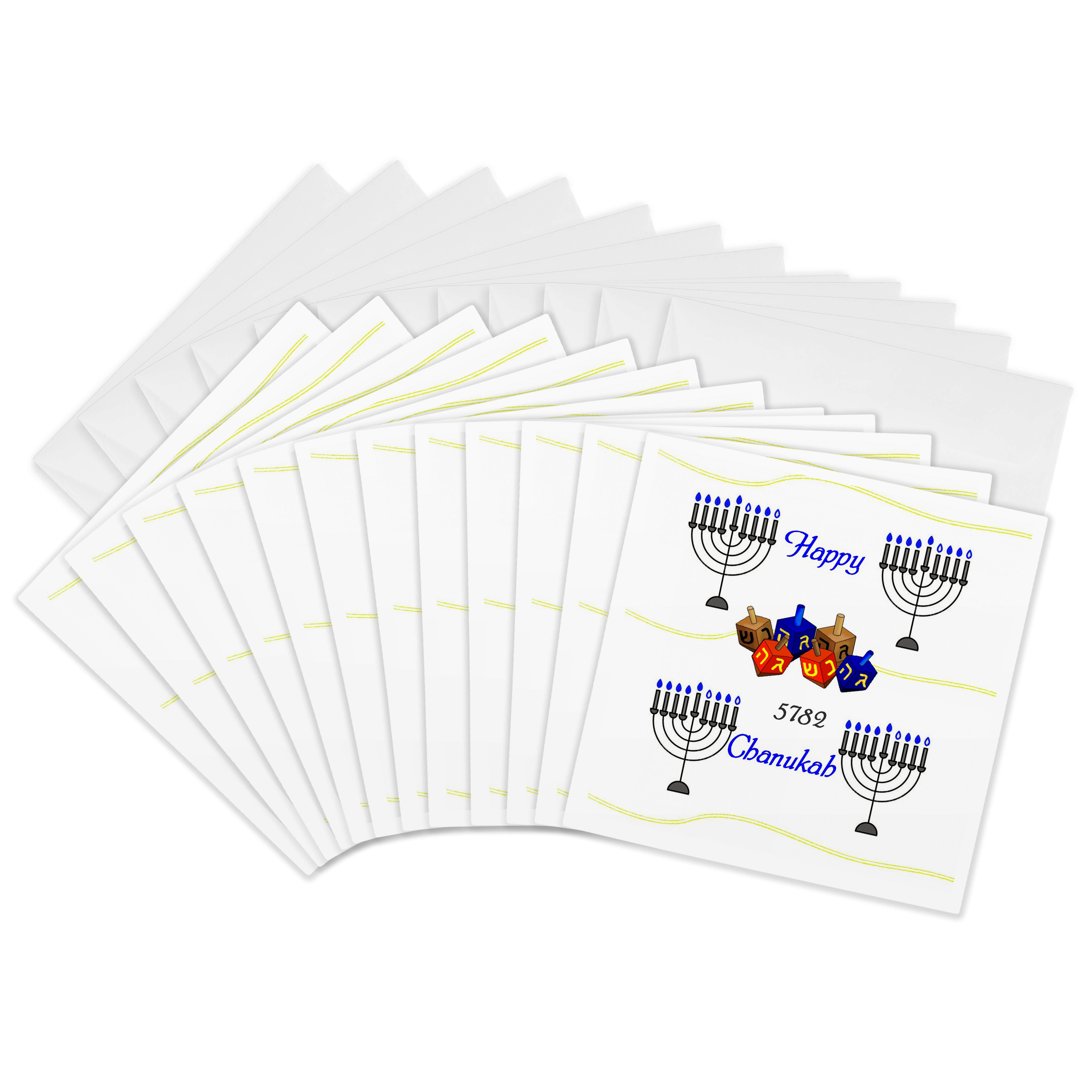 3drose, Image of Four Black Menorahs and Blue Dreidels Say Happy ...