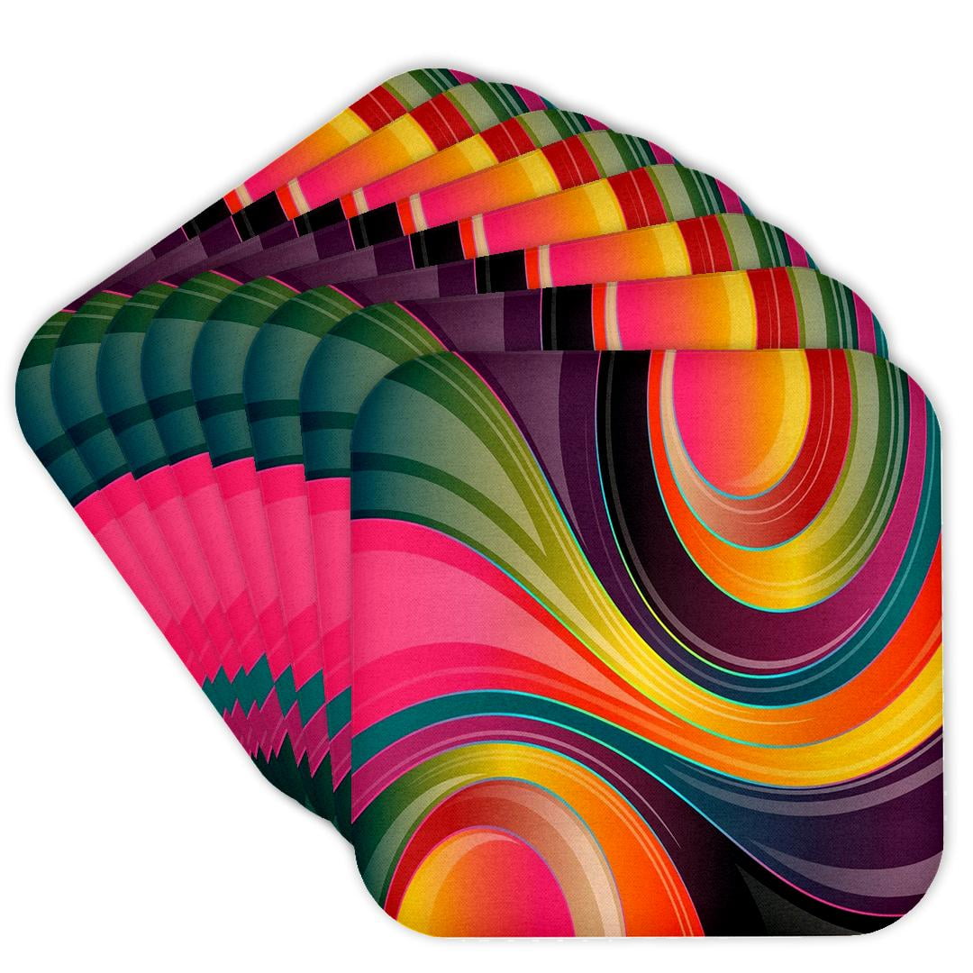 3drose, Image of Giant Swirls of Purple Pink Aqua and Yellow Color, Set ...