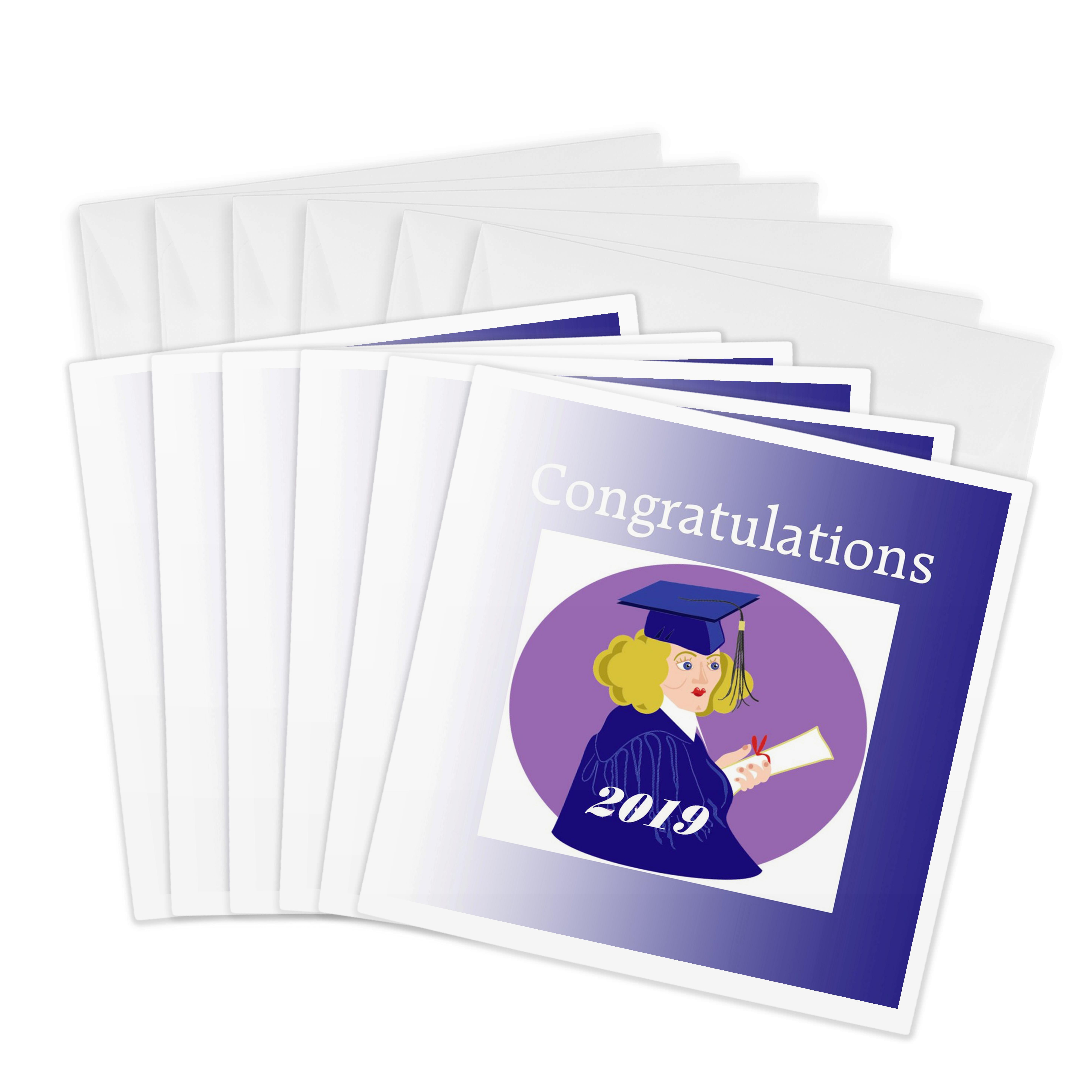 3drose, Image of Girl in Graduation Gown and Congratulations 2019, 6 ...