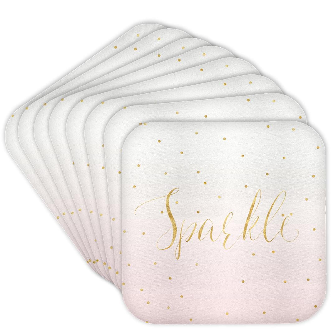 3drose, Image of Gold Confetti Dots Pink Ombre Sparkle, Set of 8 ...