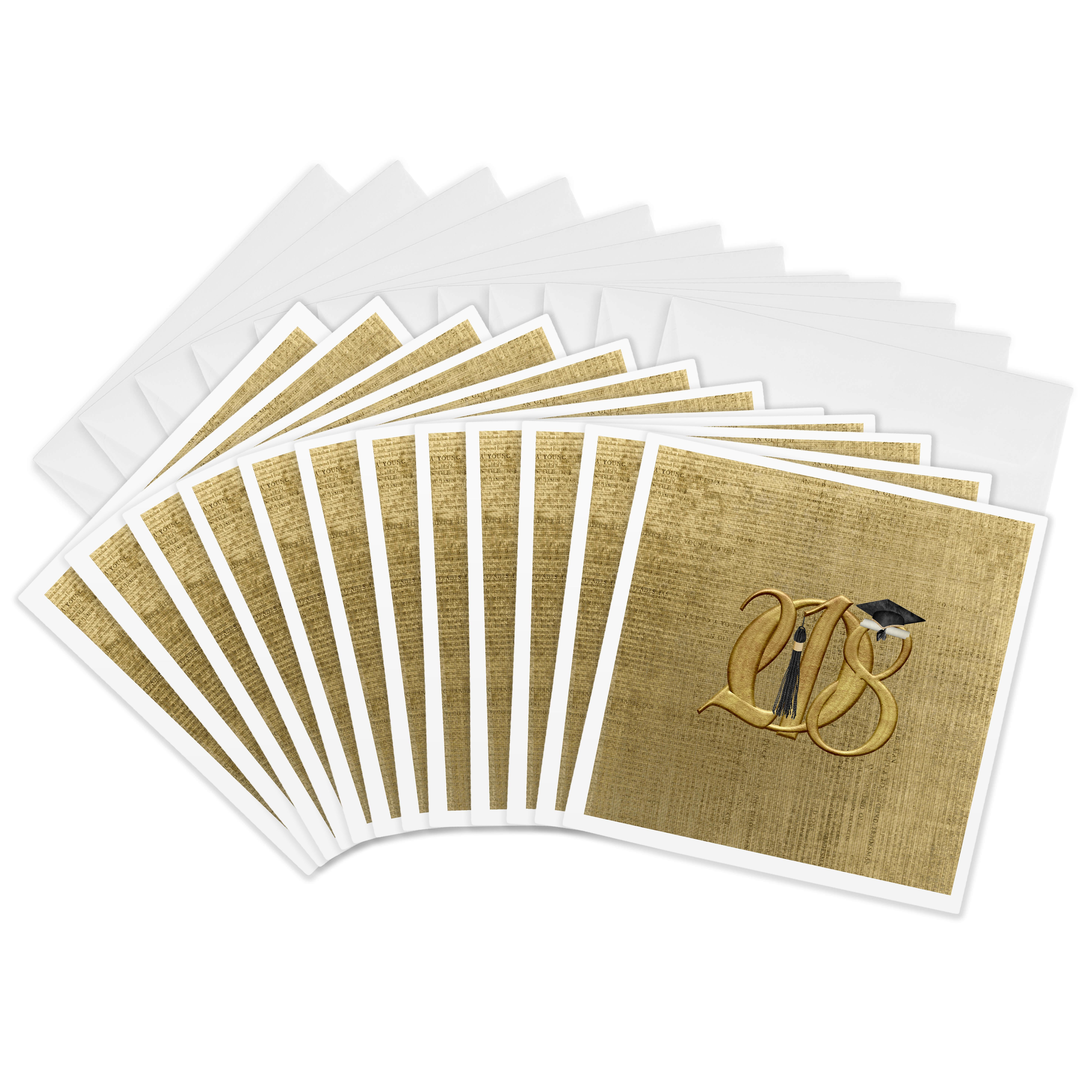 3drose, Image of Gold Entangled 2018 Black Graduation Cap, Diploma ...