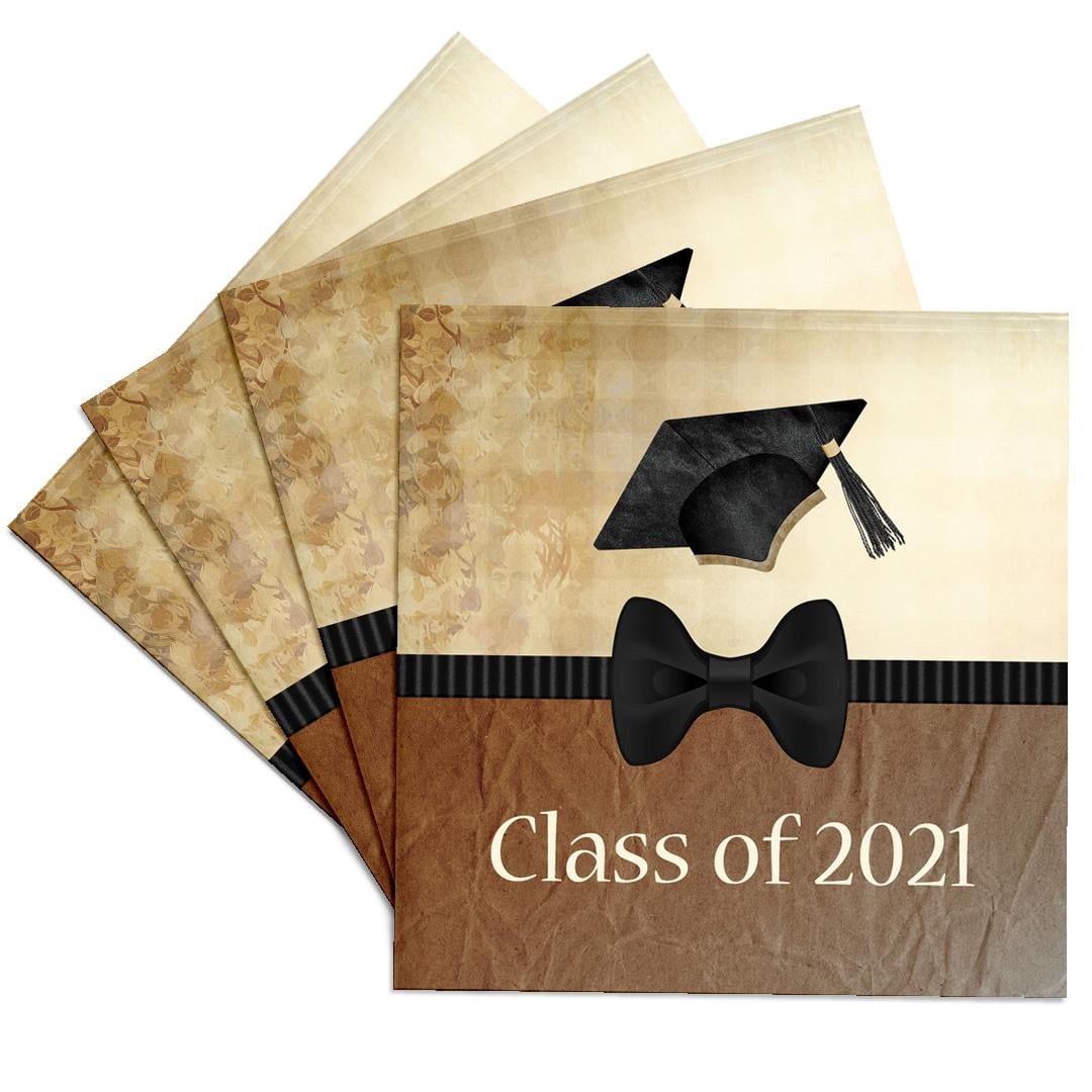3drose, Image of Graduation Cap, Bow Tie, Class of 2021, Black, Brown ...