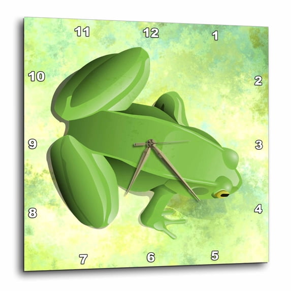 3drose, Image of Large Green Cartoon Frog on Pastel Yellow Green and ...