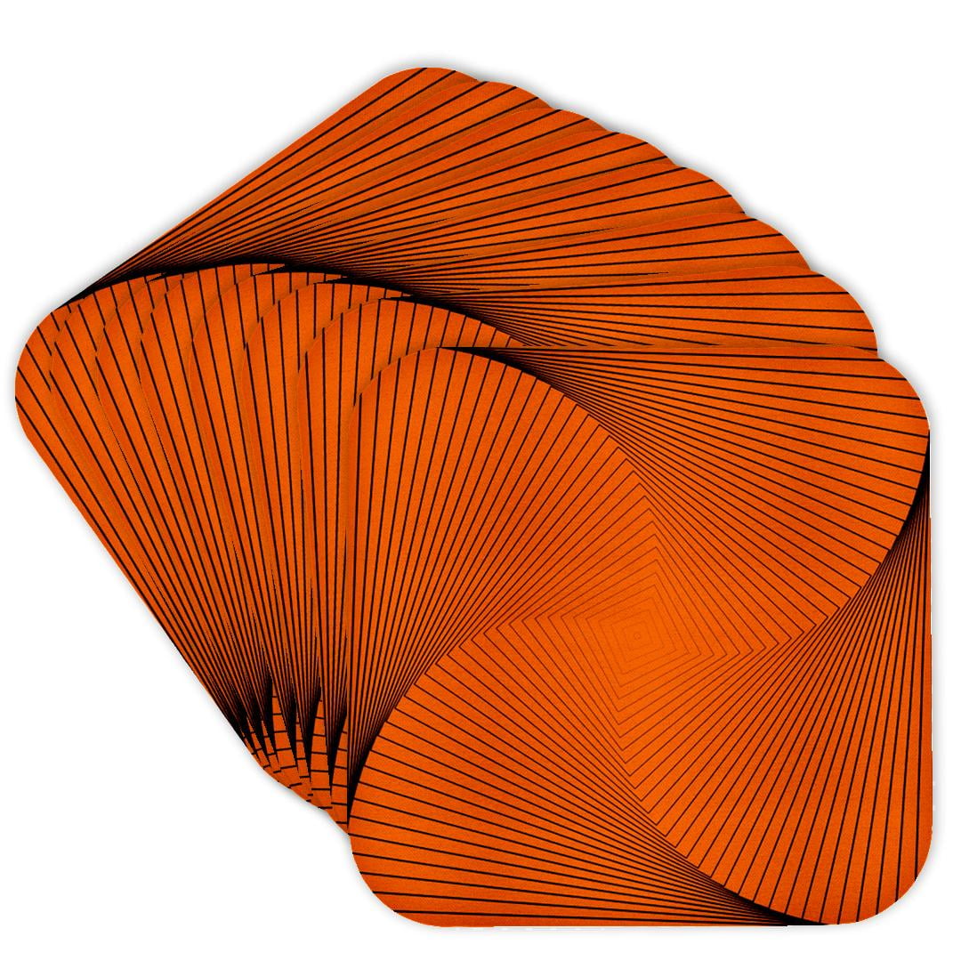 3drose, Image of Larger Orange Pinwheel, Set of 8 Coasters - Soft ...