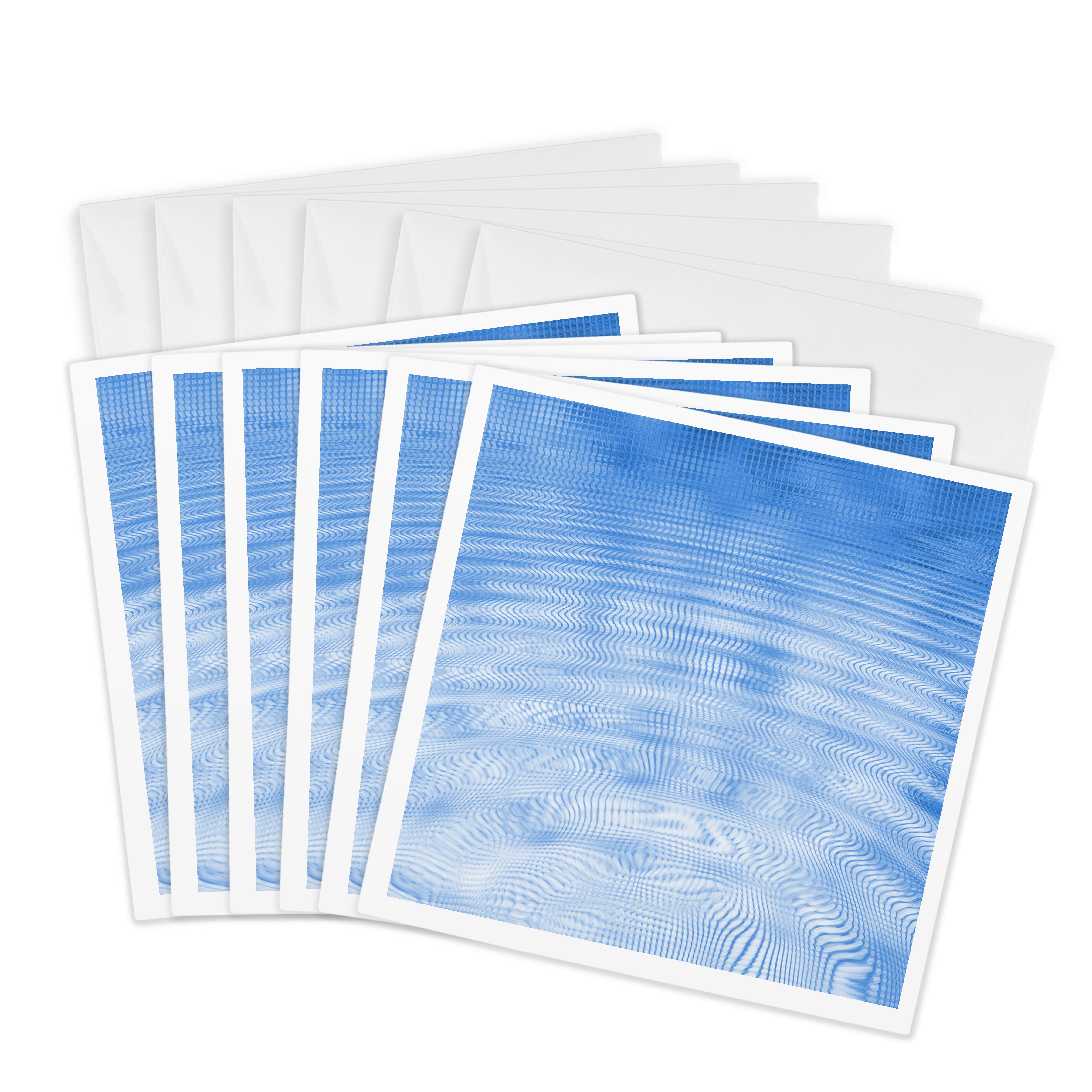 3drose, Image of Light Blue Reflective Water, 6 Greeting Cards with ...