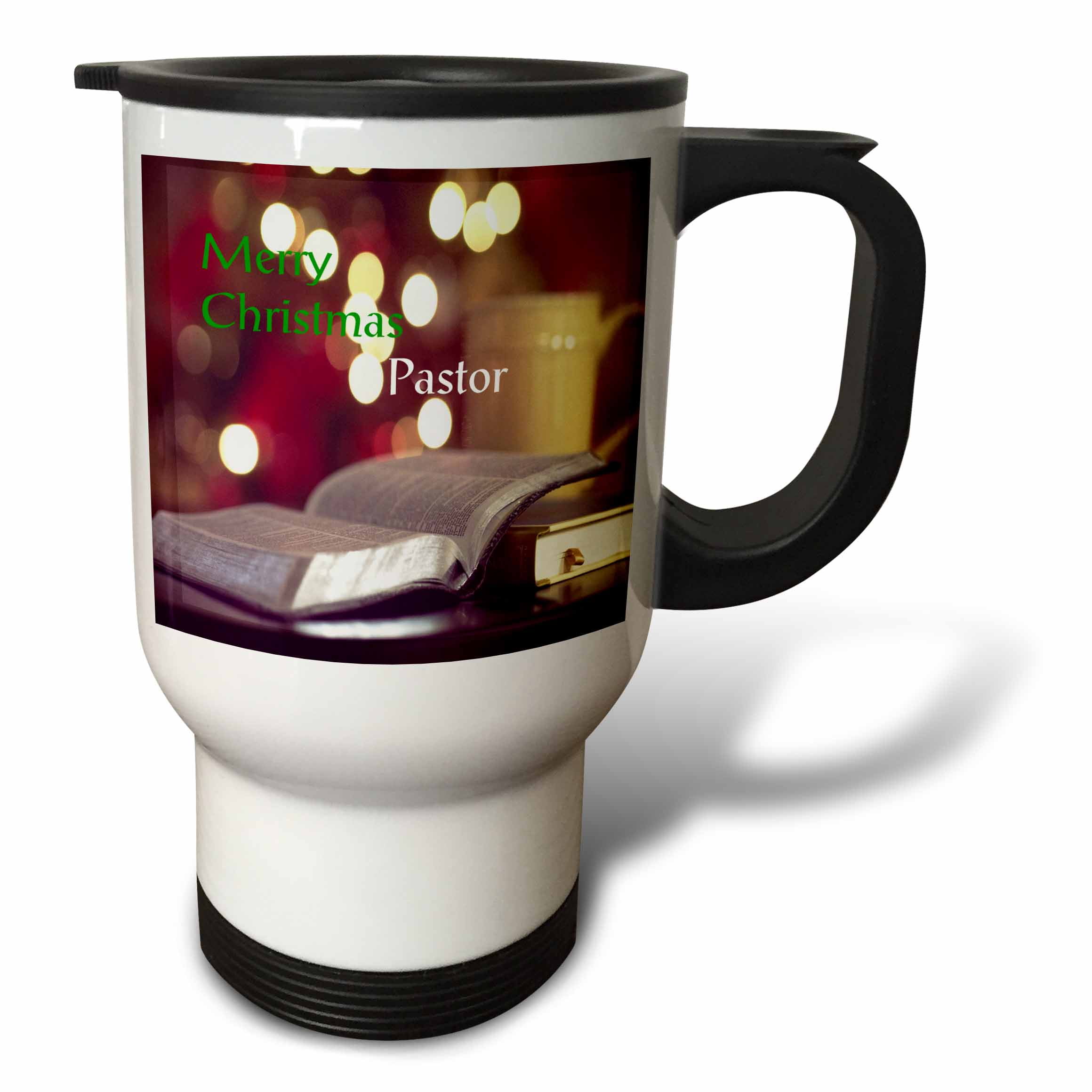 3drose, Image of Merry Christmas Pastor with Bible and Bokeh Light ...