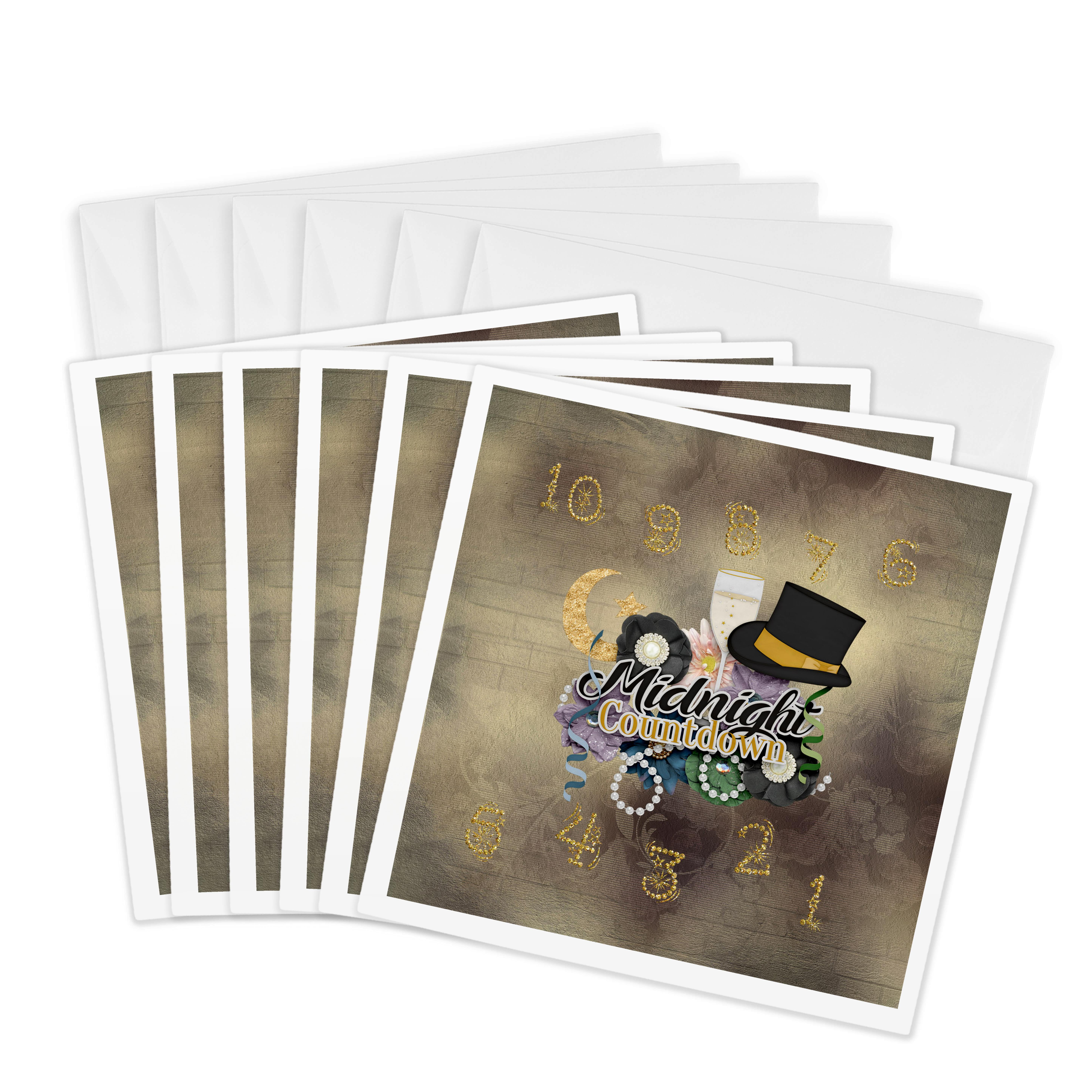 3drose, Image of Midnight Countdown,top Hat, Pearls, Flora, Glasse ...