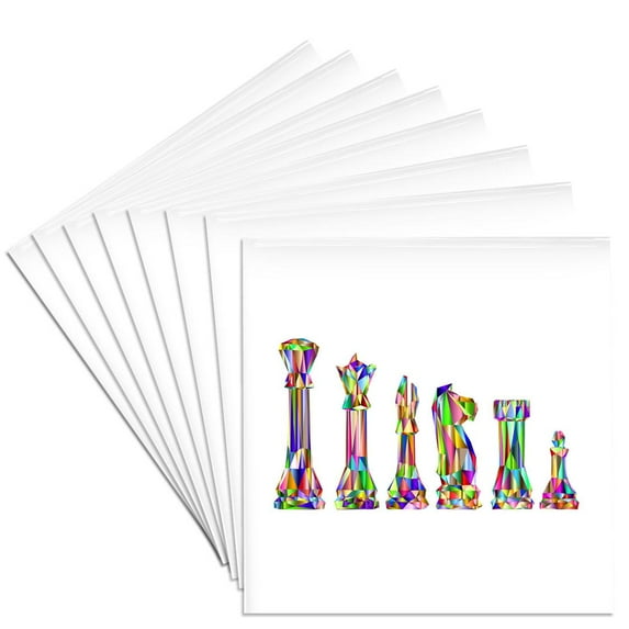 3drose, Image of Multi Color Crystal Prism Chess Pieces, Set of 8 ...