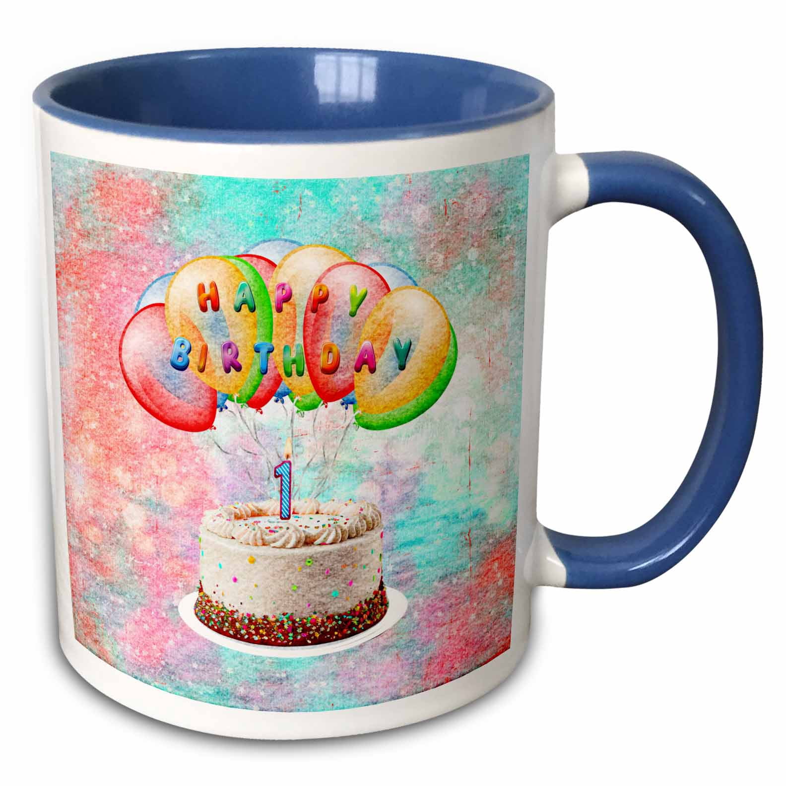 3drose, Image of Number 1 Candle on Cake, Happy Birthday, Colorful ...