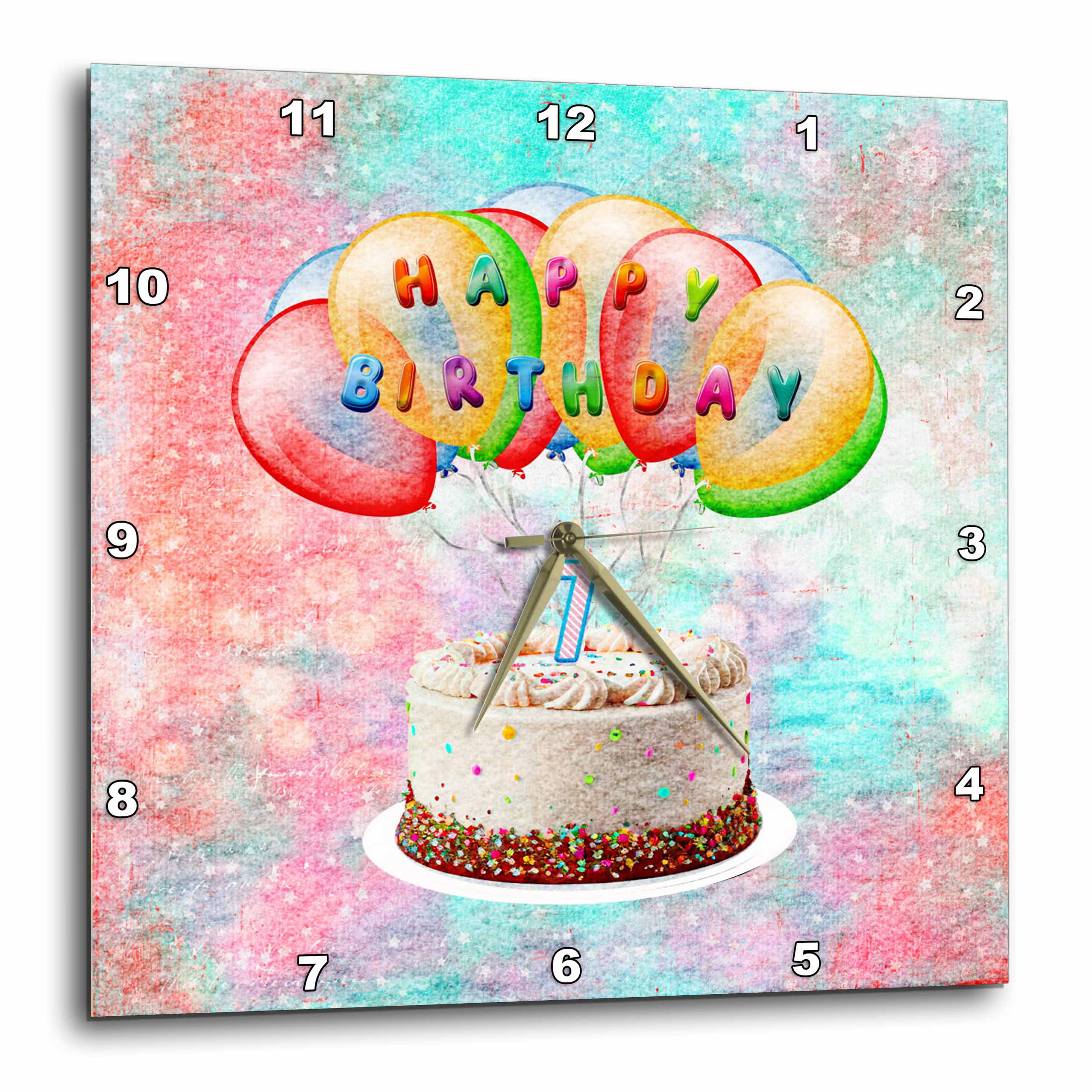 3drose, Image of Number 7 Candle on Cake, Happy Birthday, Colorful ...