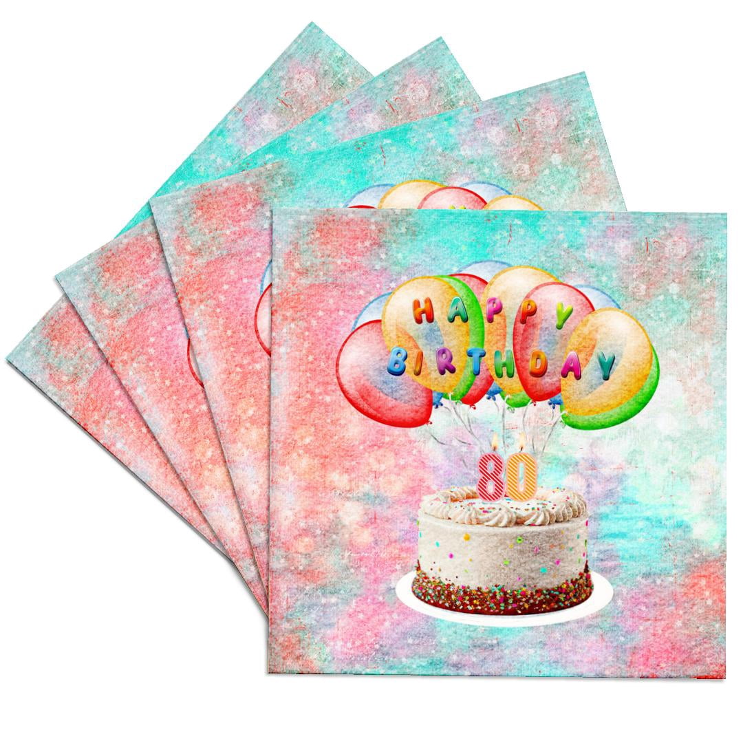 3drose, Image of Number 80 Candle on Cake, Happy Birthday, Colorful ...