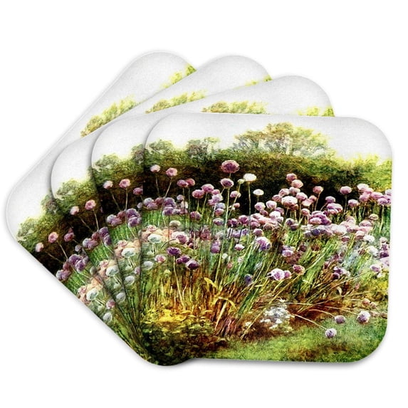 3drose, Image of Painting of Country Field of Wild Violet Flowers, Set ...