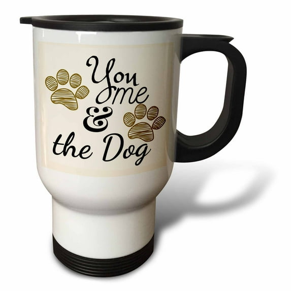 3drose, Image of Paw Print with Text of You Me and the Dog, 14oz ...