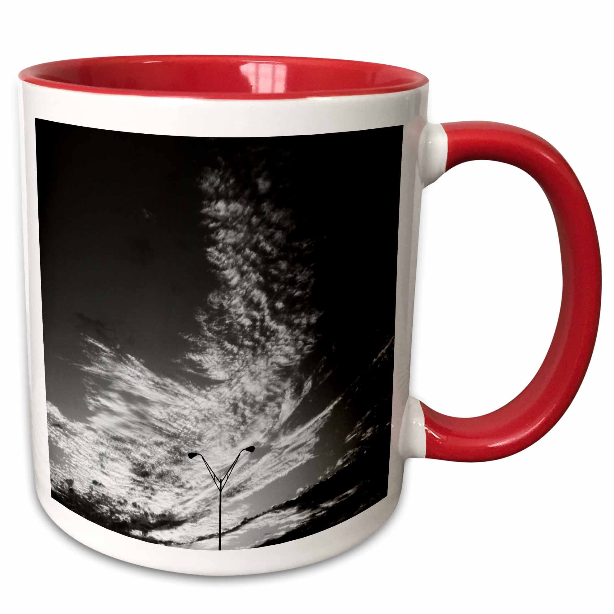 3drose, Image of Photo of Huge Clouds at Night in Black and White, 15oz ...