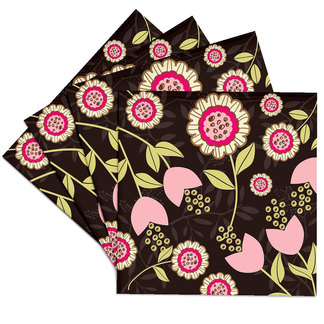 3drose, Image of Pink, Red Flowers on Brown Background. Decorative ...