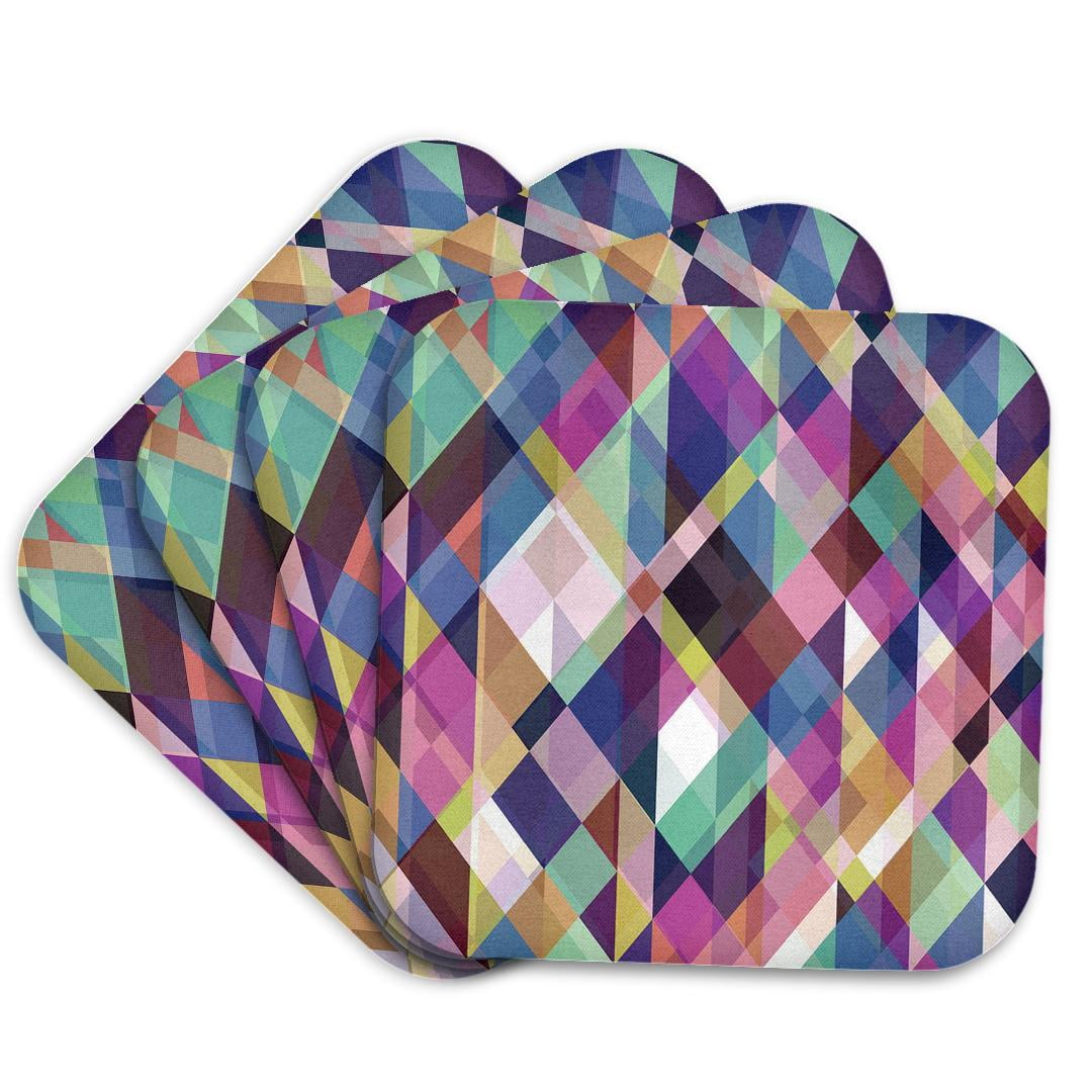 3drose, Image of Pretty Diagonal Stripes in Plum White Mauve Green, Set ...