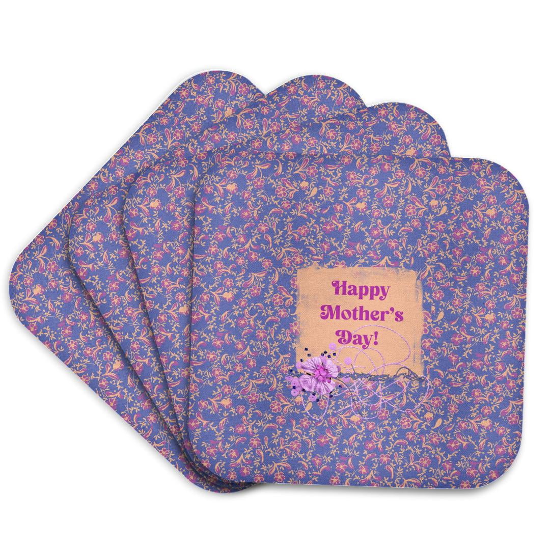 3drose, Image of Purple Flowers on Blue Frame, One Pink Flower, Mothers ...
