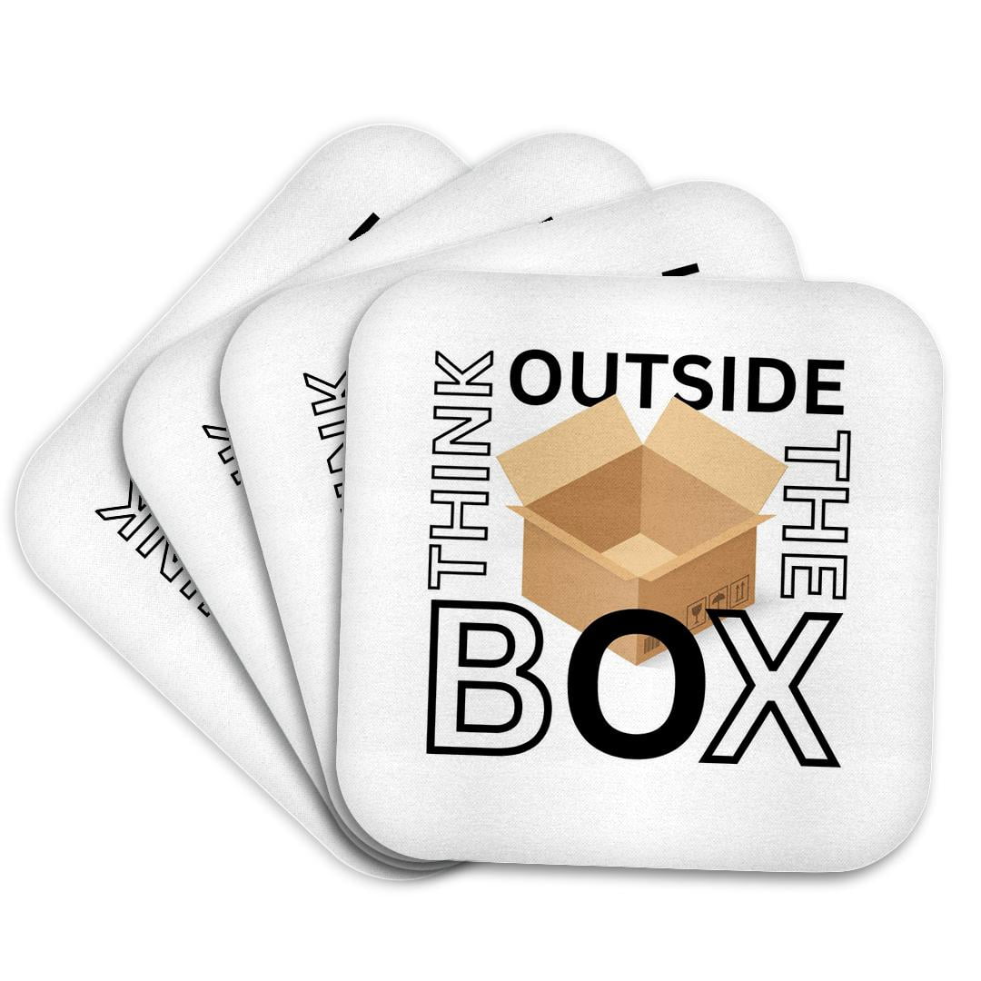 3drose, Image of Quote Think Outside the Box, Set of 4 Coasters - Cork ...