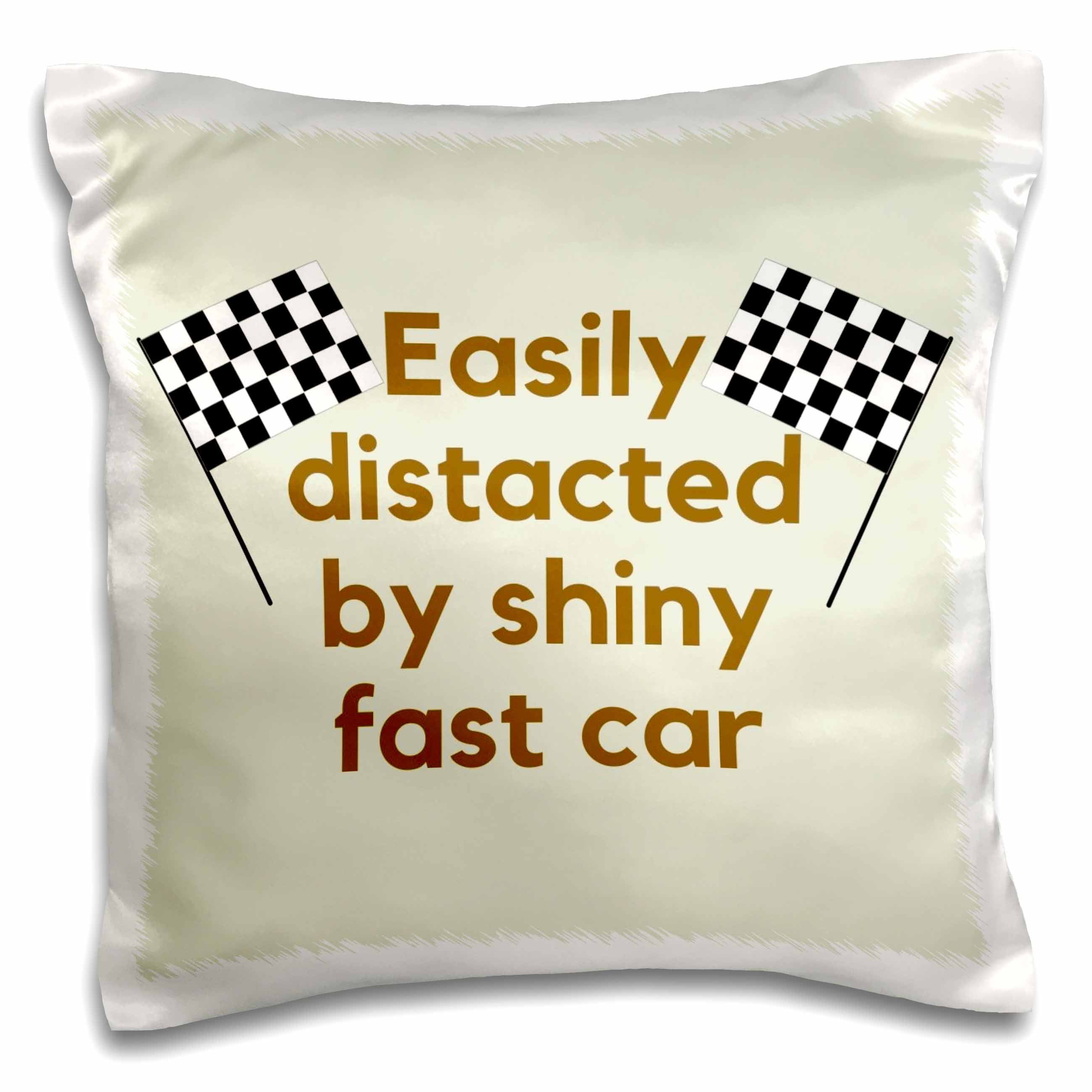 3drose, Image of Race Flag with Text of Easily Distracted by Shiny Car ...
