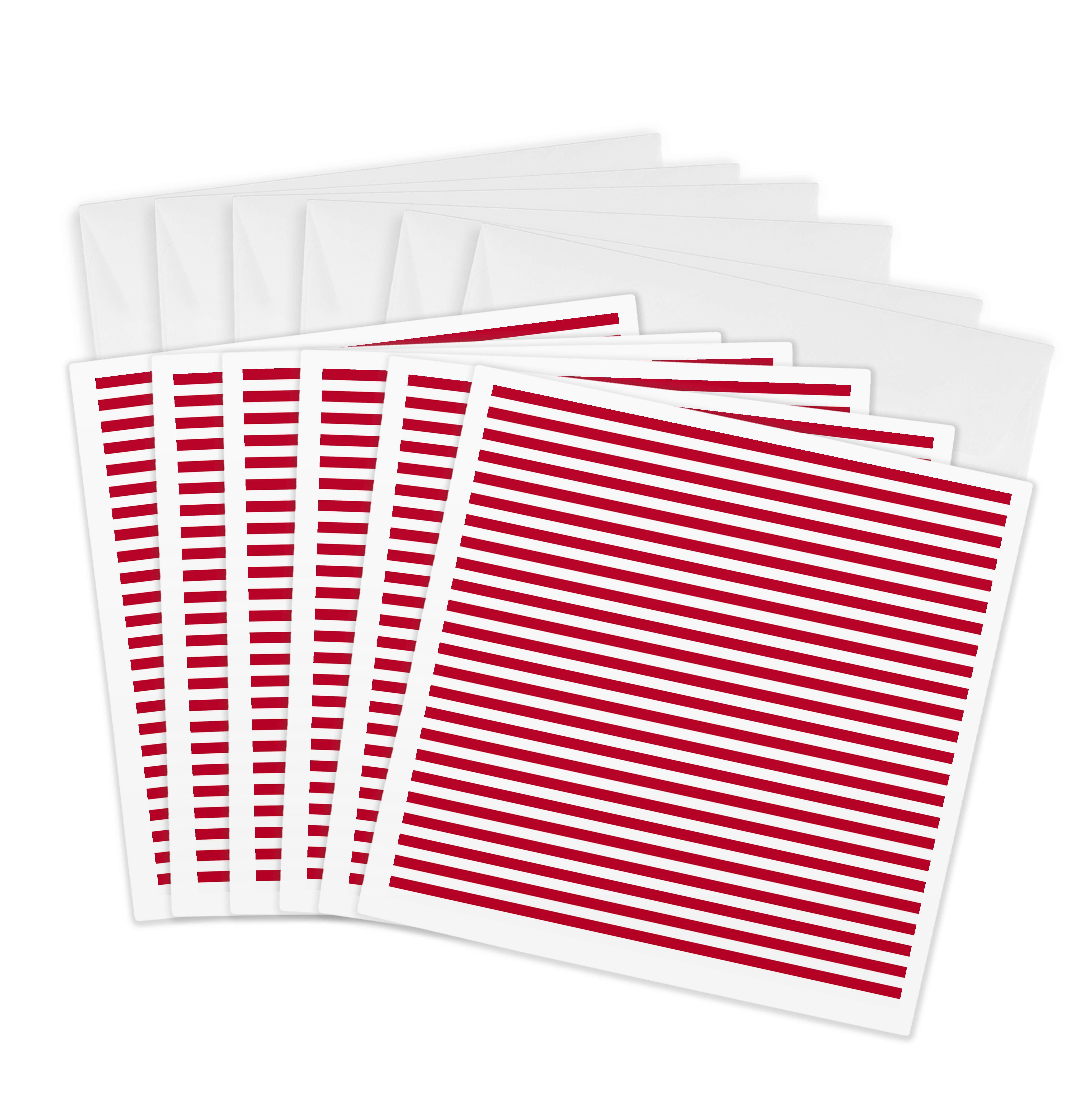 3drose, Image of Red White Stripes Design Pattern, 6 Greeting Cards ...