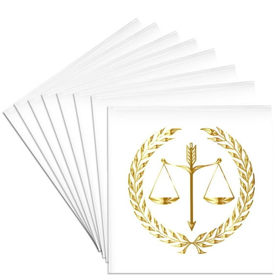 3drose, Image of Scales of Justice in Shiny Gold, Set of 8 Ceramic Tile ...