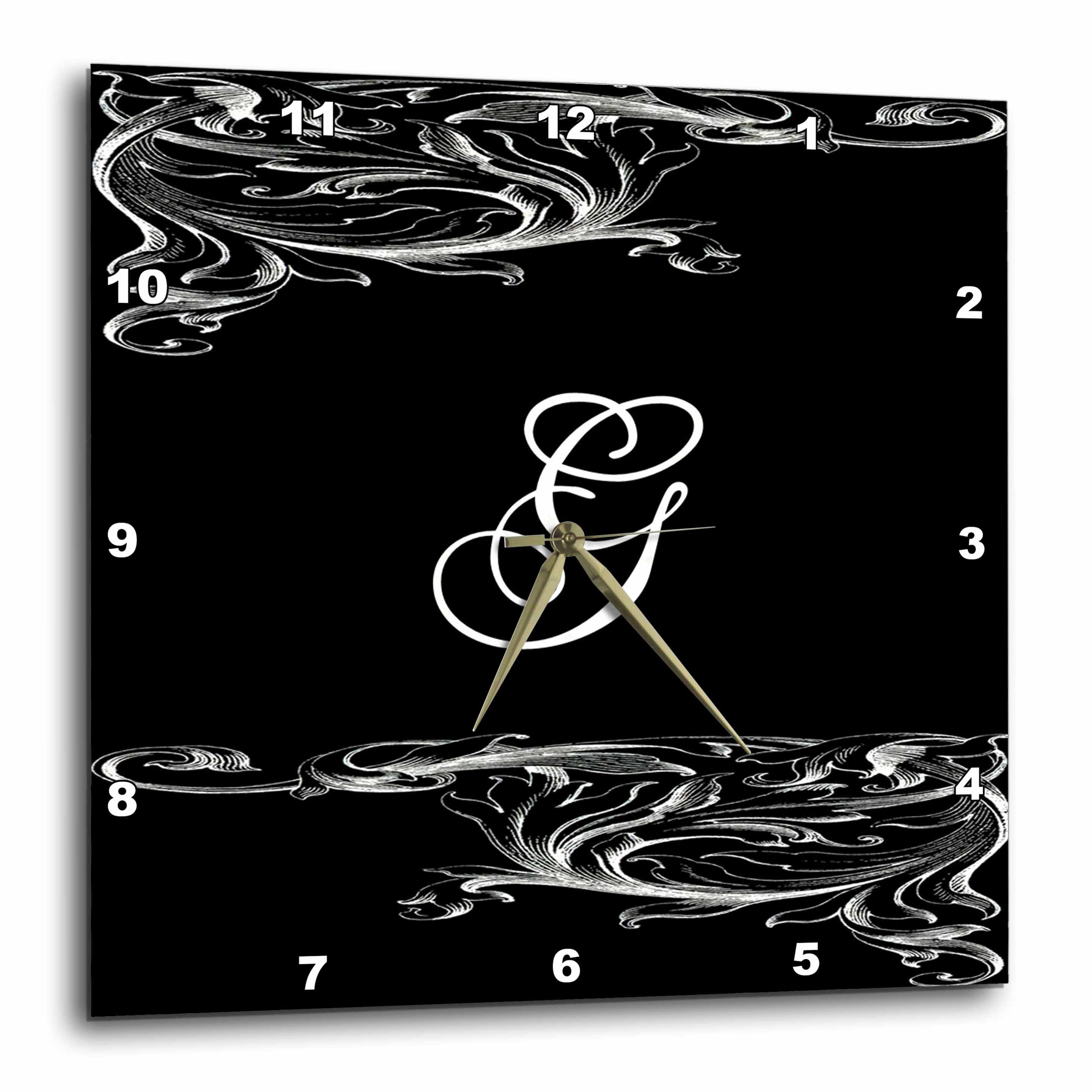 3drose, Image of Scrolly Victorian Style Letter G, 13x13 Wall Clock ...