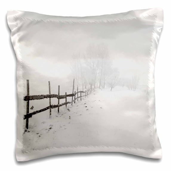 3drose, Image of Snow in the Country Field, 16x16 inch Pillow Case ...
