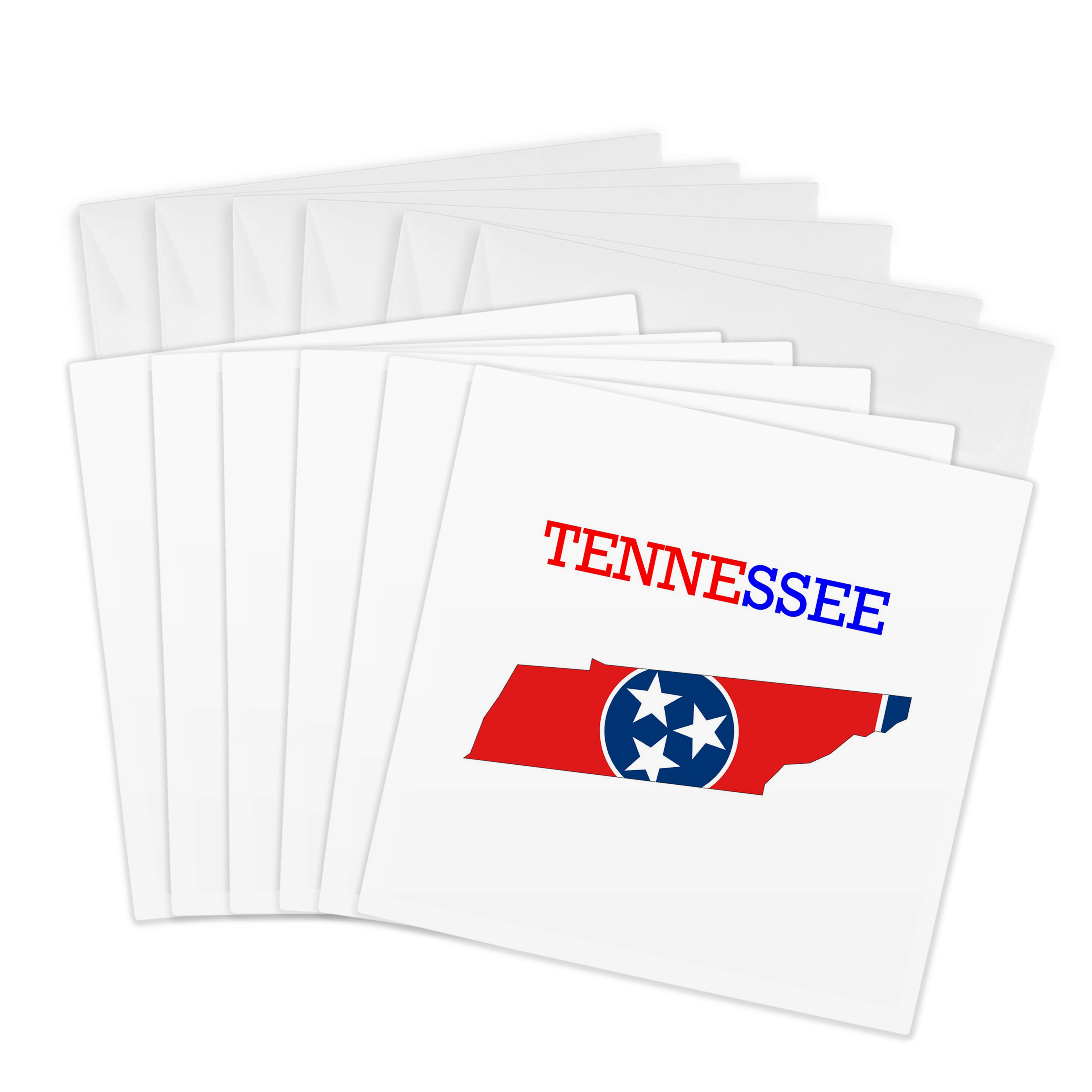 3drose, Image of Tennessee Flag in Outline of State with Name, 6 ...