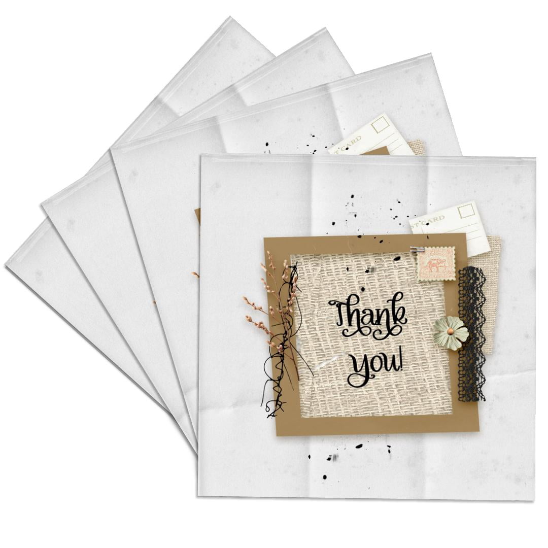 3drose, Image of Thank You, Burlap, Lace, Flowers, Leaves, Stamp ...