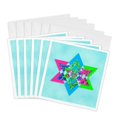 3drose, Image of Three Mogen David Stars Multi Color Layered on Aqua, 6 ...