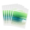 3drose, Image of Tiki Hut on River in Aqua Water Lime Green Sky, 6 ...